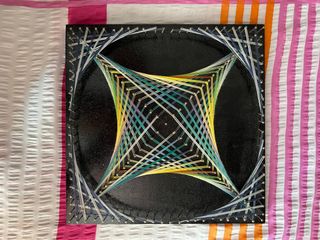 Quadro da parete in legno e cotone handmade