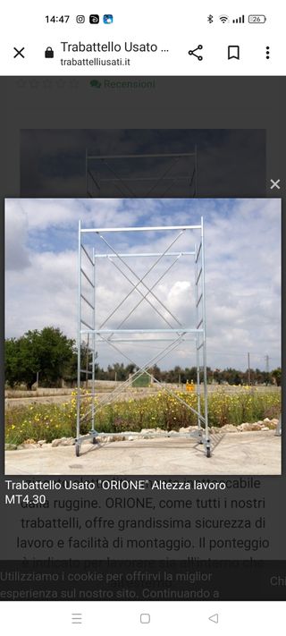 Vendo trabattello altezza 10 metri