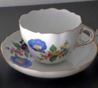 Tazzina da Tea in Porcellana Meissen con piattino