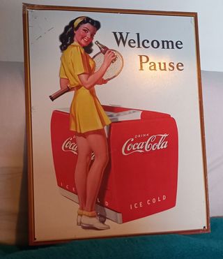 Coca-cola tabella in alluminio vintage
