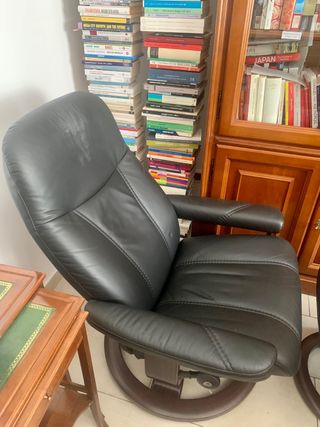 Poltrona relax pelle nera