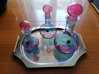 Set bottiglie arte vetro