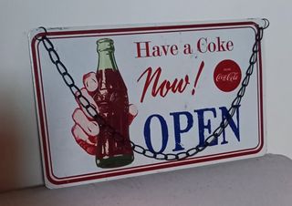 Coca-cola targa in metallo con catena