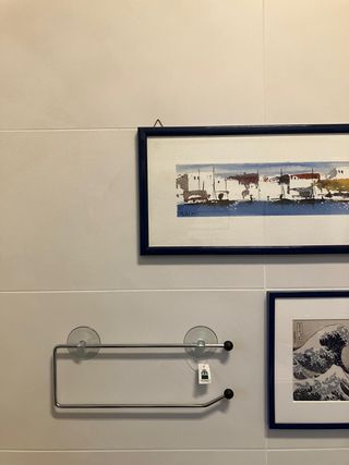 Porta-asciugamani rettangolare a ventosa, in ferro