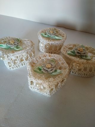 Set 4 mini contenitori uncinetto