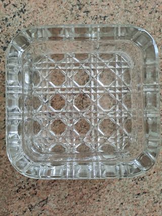 Portacenere vintage vetro cristallo con ricami