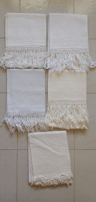 Set di 5 asciugamani vintage lino