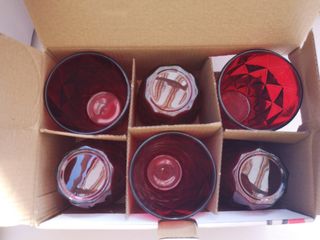 set di 6 Bicchieri da tavola in vetro rossi