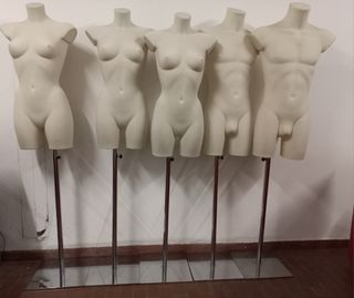 5 manichini per negozio-vetrina