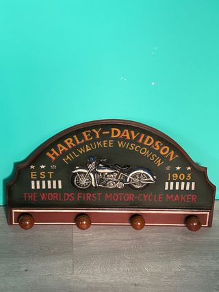 Appendiabiti da muro in  legno  Harley Davidson
