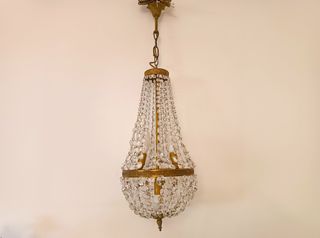 Lampadario stile impero color oro 3 luci