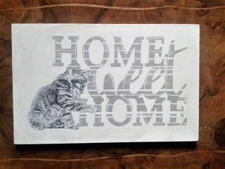 originale quadretto su legno Home cm 35x22