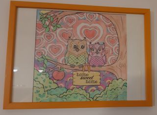 Quadro con gufetti portafortuna