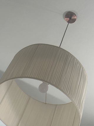 Lampadario con paralume in seta