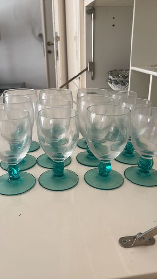 set bicchieri con pallina verde