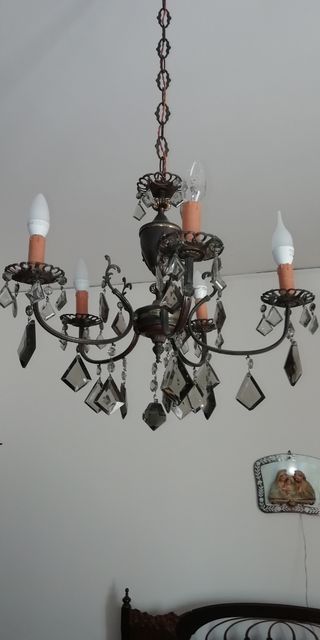 Vecchio Lampadario a gocce anni 60