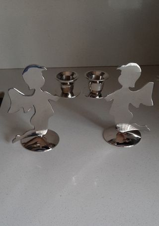 2 portacandele in metallo