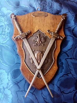 Pannello con minispade e stemma
