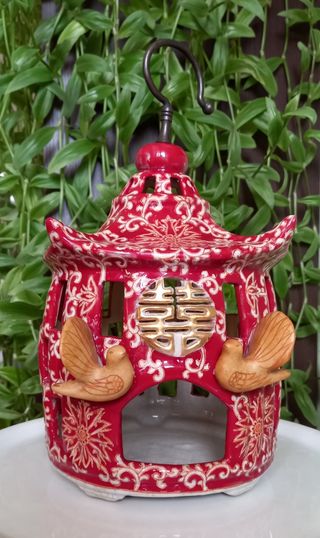 Portacandela a lanterna ceramica