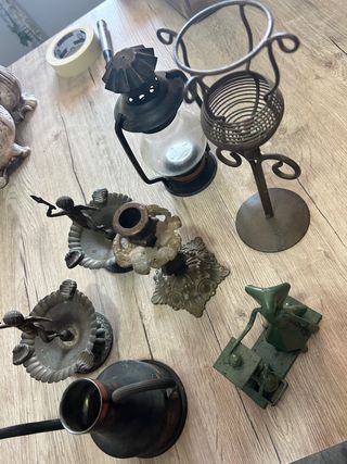 3 portacandele  + oggetti