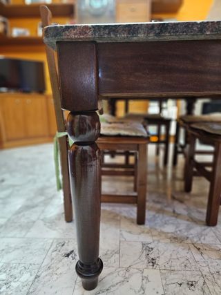 Tavolo marmo con base legno