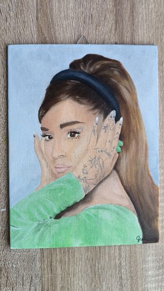 Ritratto Ariana Grande dipinto ad olio