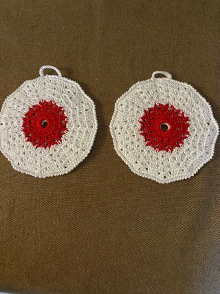 Coppia presine fatte a mano all’uncinetto