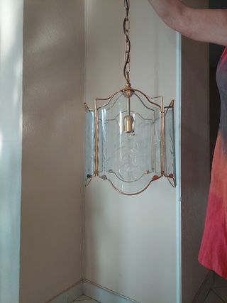 Lampadario vetro e ottone