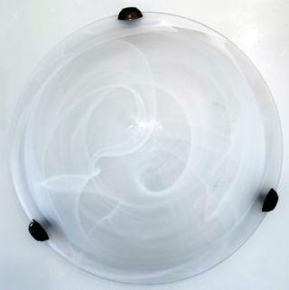 Plafoniera bianca vetro opaco 30 cm 2 lampadine E2