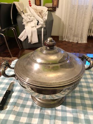 piatto con coperchio blcatto argento