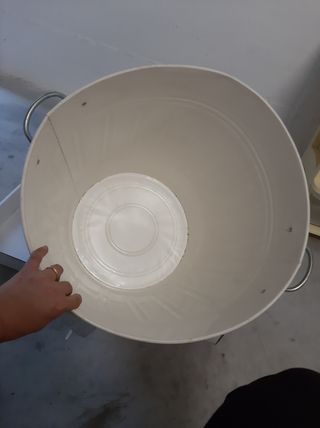 Bidone in latta  bianco senza coperchio