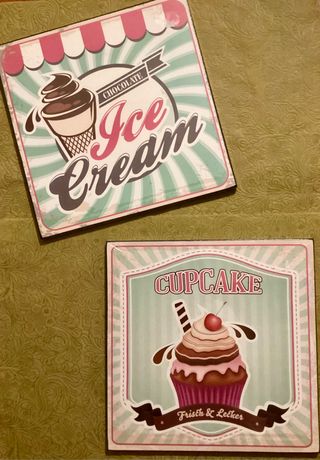 2 targhe in legno da appendere/ Vintage Style