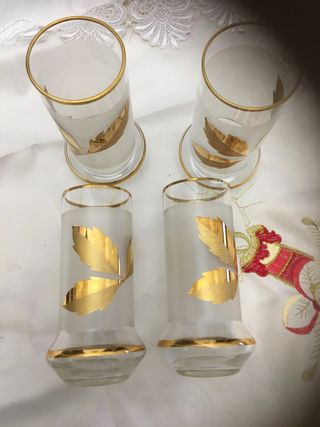 set 4 Bicchiere cristallo placato 24k