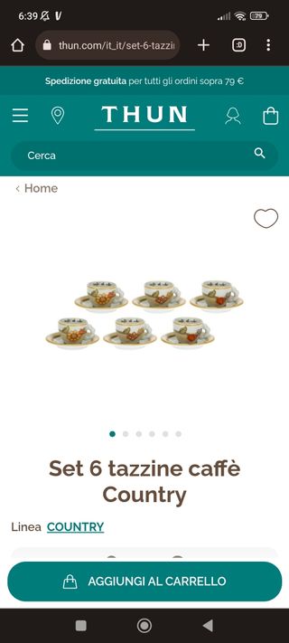 Tazze e zuccheriera country della Thun