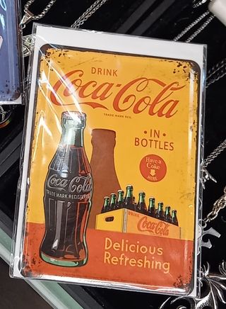 Coca-cola cartolina in metallo