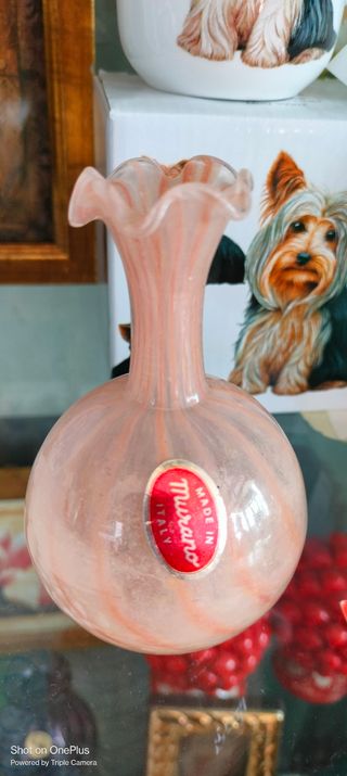 vasetto vetro di murano rosa