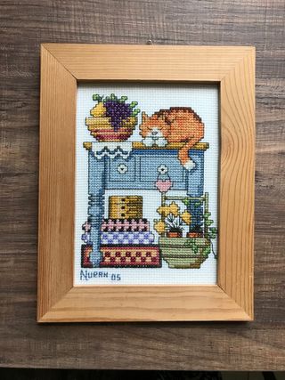 Punto croce, gattino, idea regalo