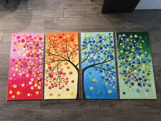 Quadro su tela albero della vita con telaio