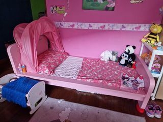 Letto Minnie per bambine con doghe in legno