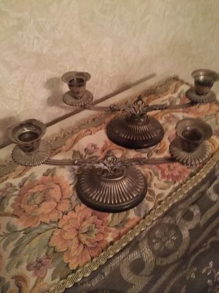 coppia di candelabri in silver