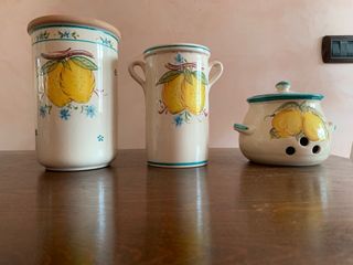 set ceramiche con decoro limoni
