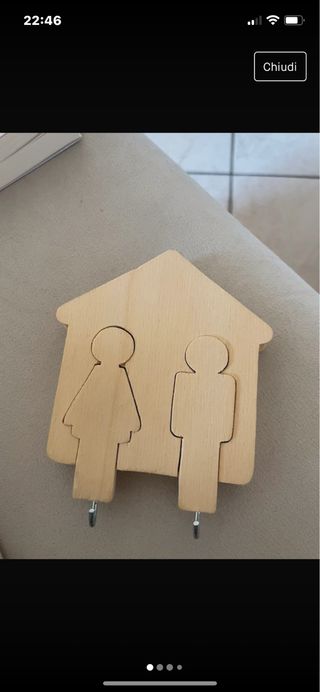 Portachiavi donna e uomo legno