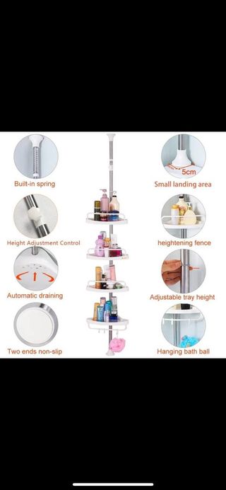 Scaffale doccia salvaspazio telescopico