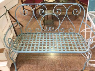 PANCHINA FERRO BATTUTO AZZURRA VINTAGE