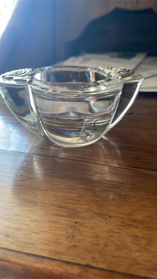 portacandela in cristallo e argento 925