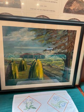 Quadro olio su tela Covoni di paglia