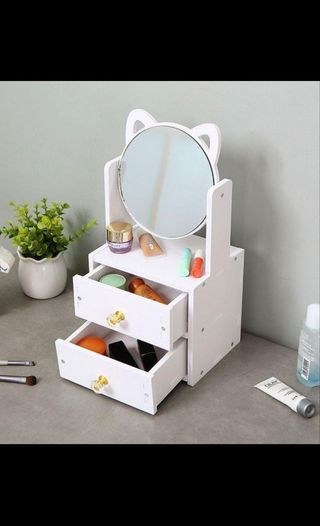 specchio beauty con due cassetti accessori