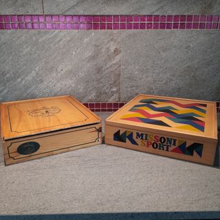 coppia Scatole in legno vintage