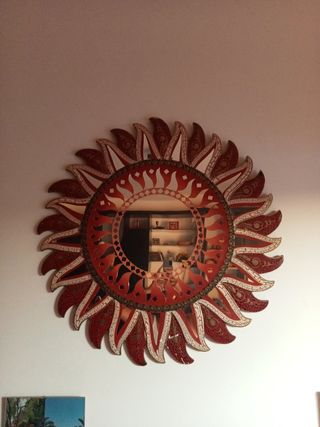 Specchio sole in legno