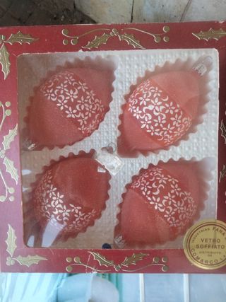 4 decorazioni vetro soffiato